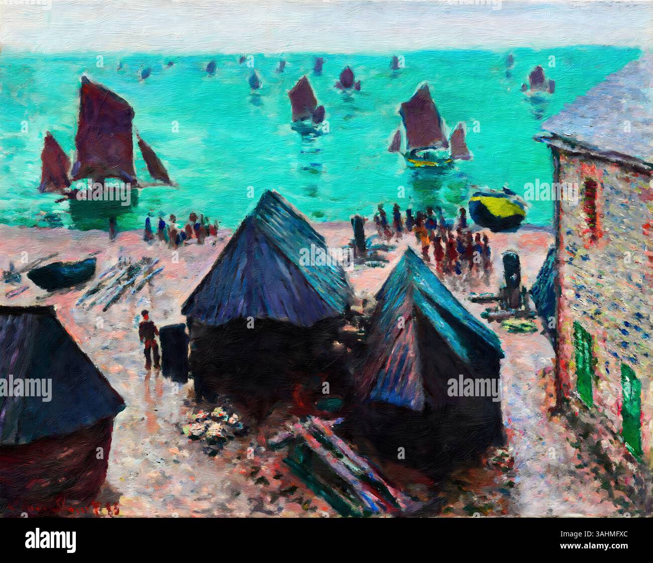 The Departure of the Boats, Etretat (1885) by Claude Monet – High ...