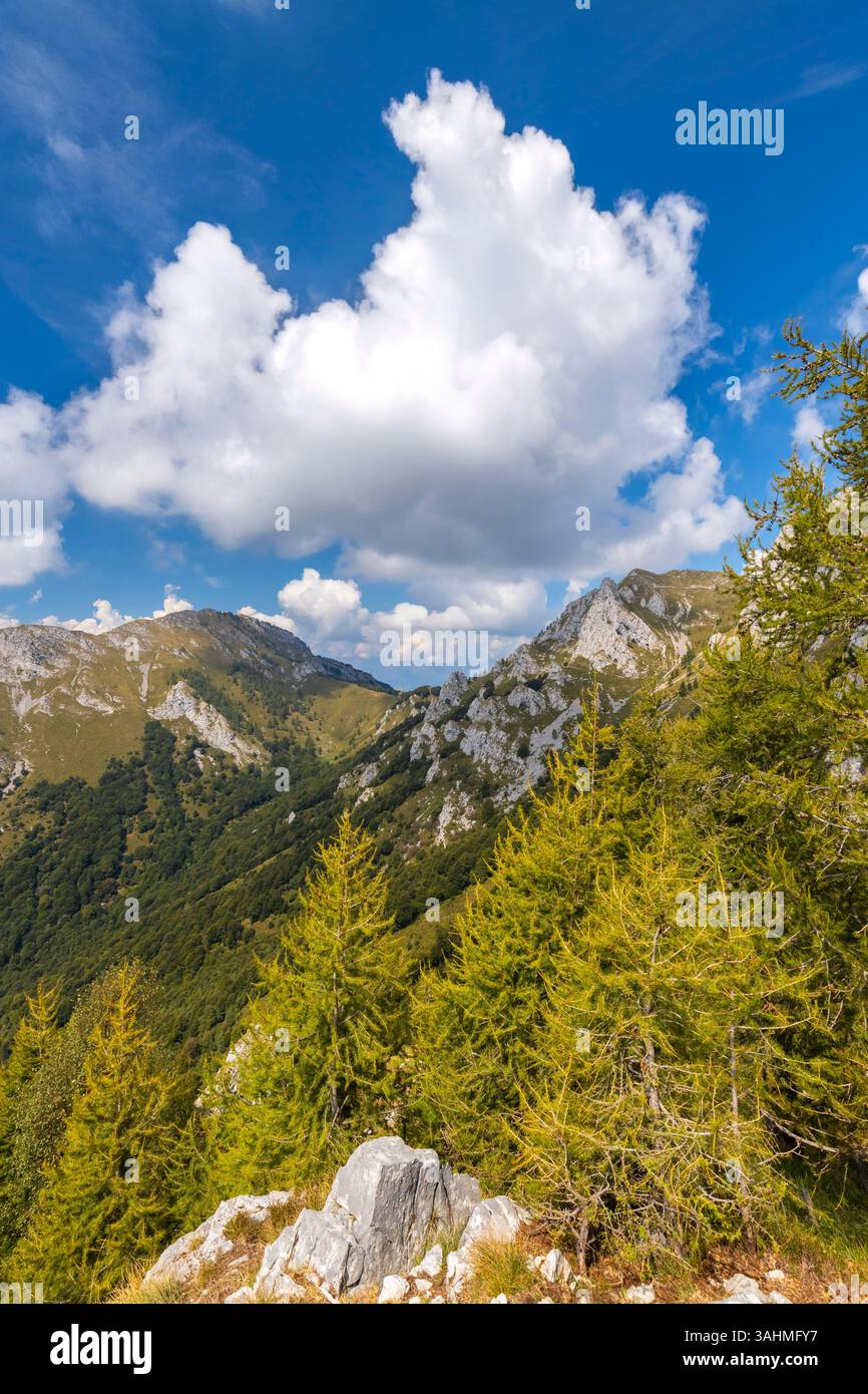 View of the natural arch rock formation called Porta di Prada in the ...
