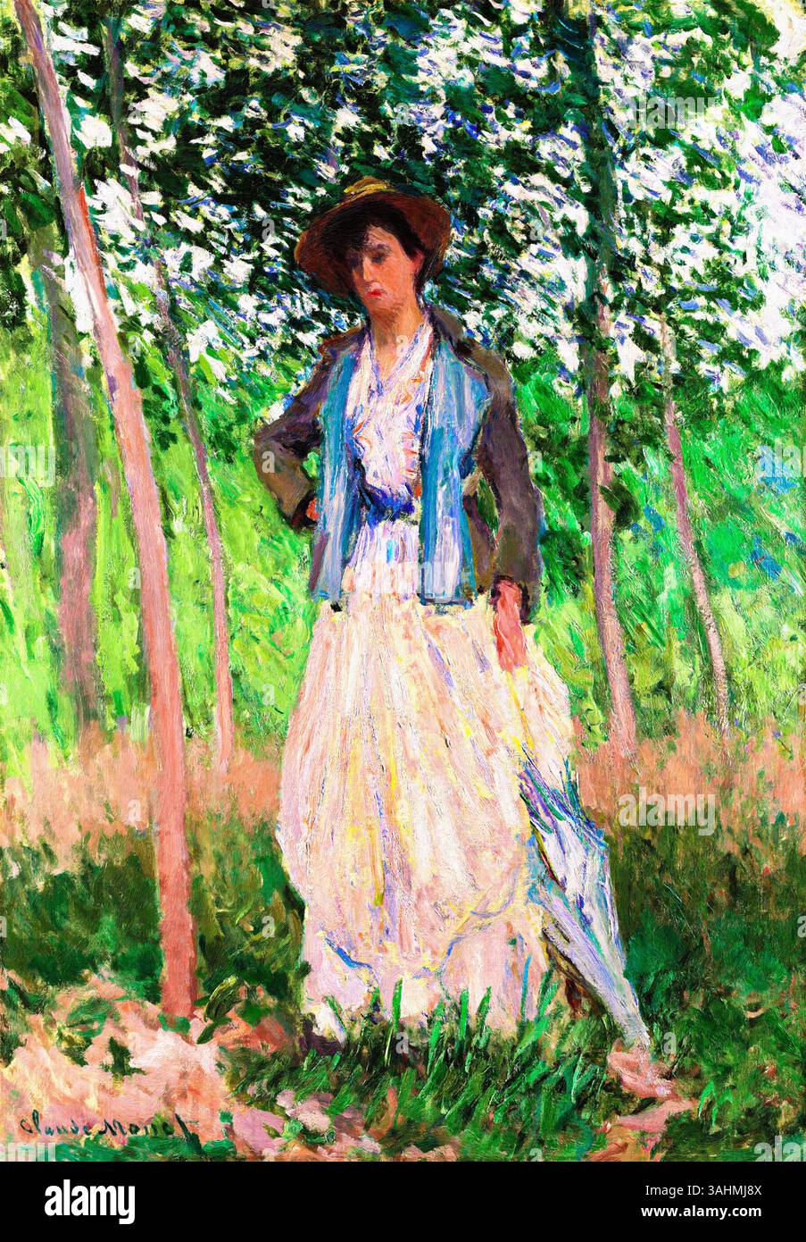 The Stroller (1875) by Claude Monet – Impressionist Portrait of a Woman ...