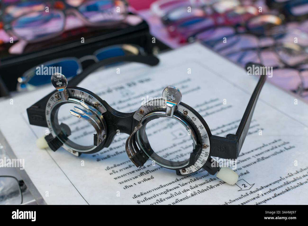 Bangkok, Thailand - February 13, 2016 : Glass optometry test and many ...