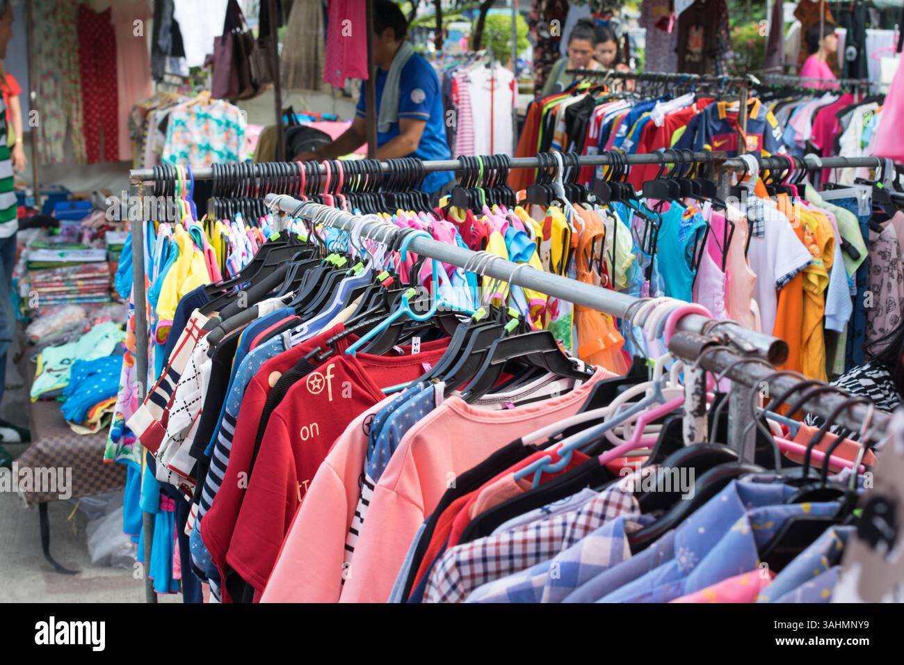 Bangkok, Thailand - January 16, 2016 : Thai clothes shop at market ...