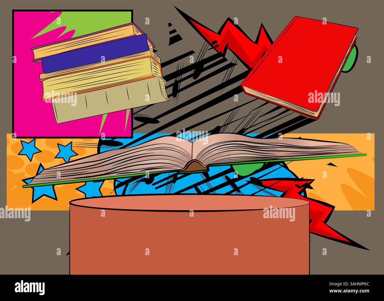 Comic Book Product podium stage for mockup presentation with Book ...
