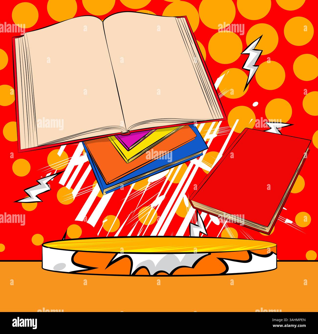 Comic Book Product podium stage for mockup presentation with Book ...