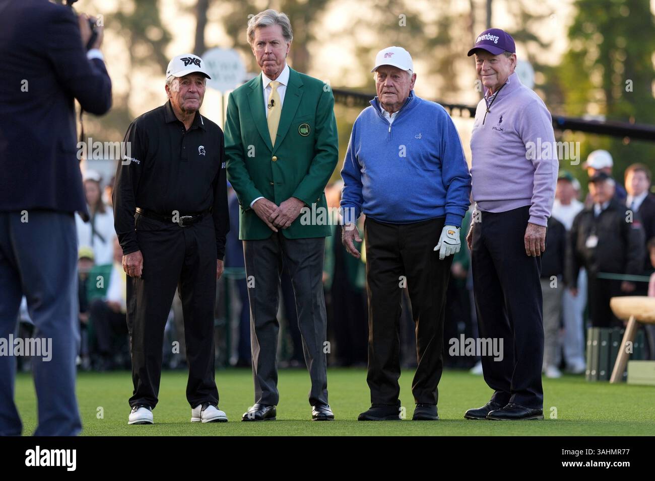 From left: Honorary Starter Gary Player, Augusta National Chairman Fred ...