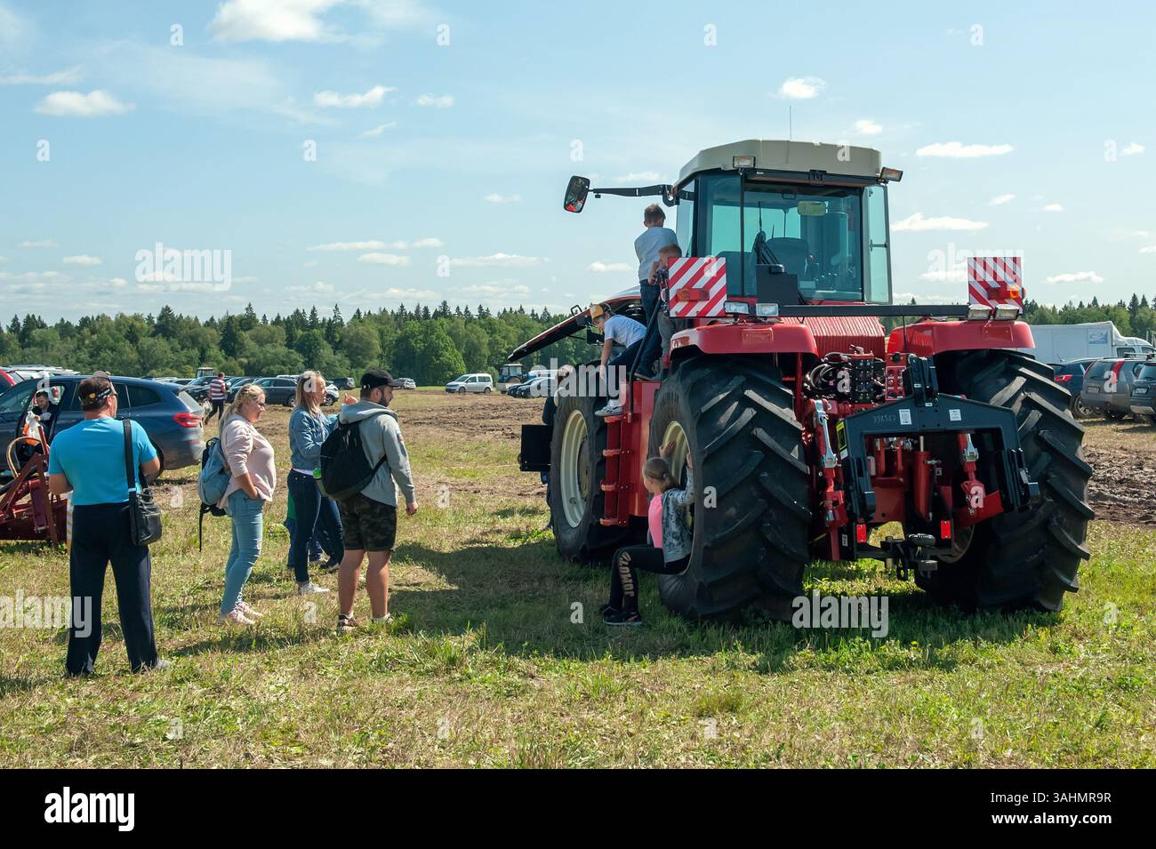 Istra, Moscow region, Russia. August 11, 2019. A new Rostselmash ...