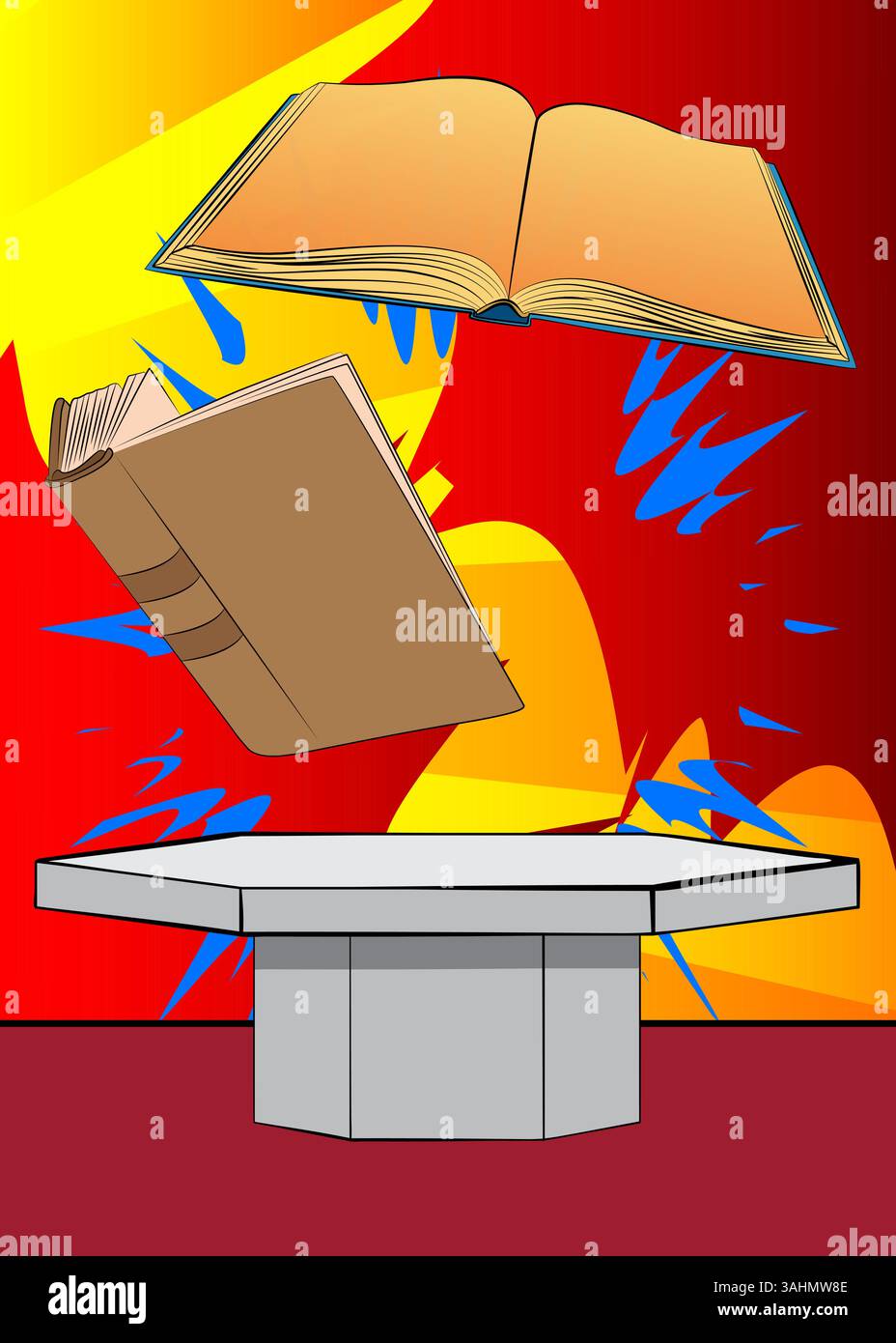 Comic Book Product podium stage for mockup presentation with Book ...