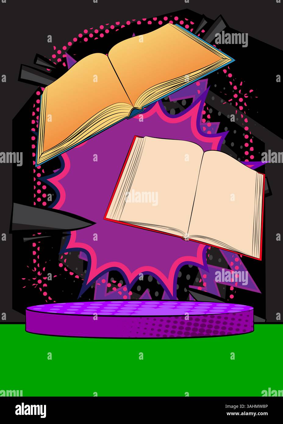 Comic Book Product podium stage for mockup presentation with Book ...