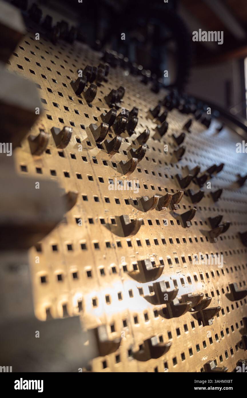 An intricate view of mechanical components in musical instruments ...