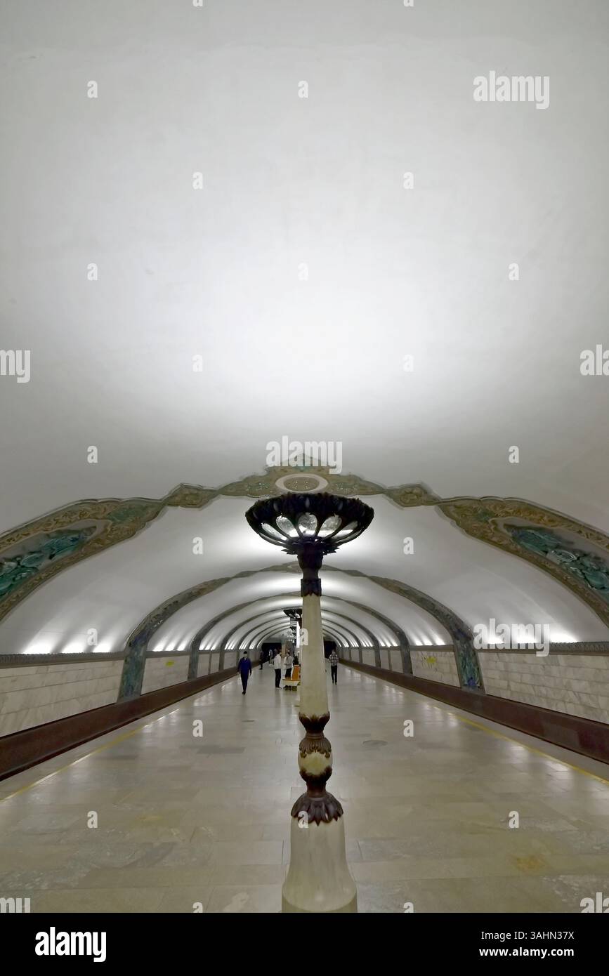 Tashkent, Uzbekistan – March 23, 2025, Inside the Khamid Alimdjan Metro ...