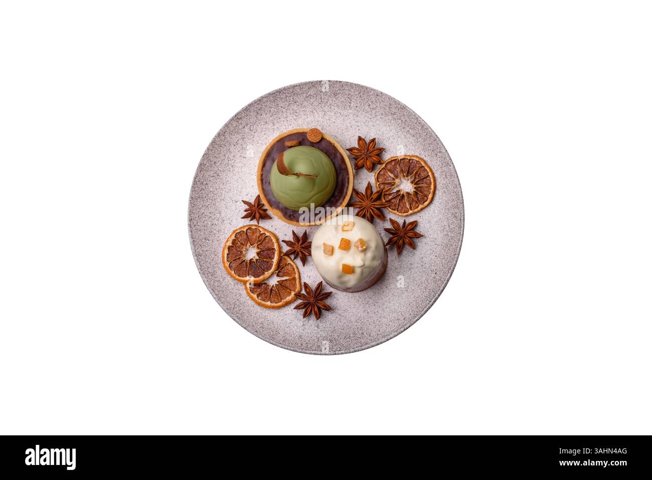 Easter sweet cake covered with icing with fruit and candied fruits ...