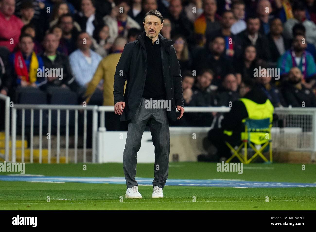 Barcelona, Spain. 10th Apr, 2025. Borussia Dortmund head coach Niko Kovac during the UEFA ...