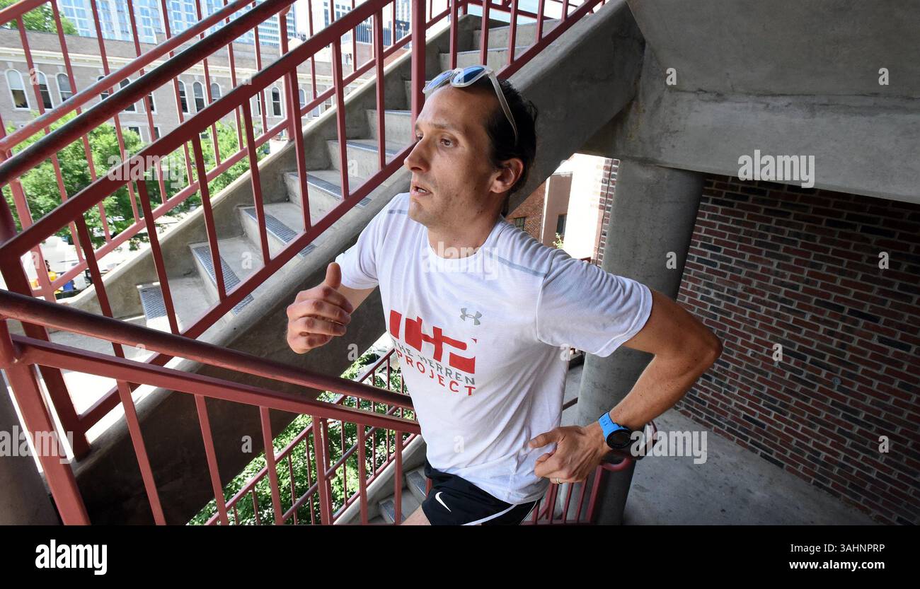 June 1, 2017 - Raleigh, NC, USA - Scott Waldrop, 41, is running the ...