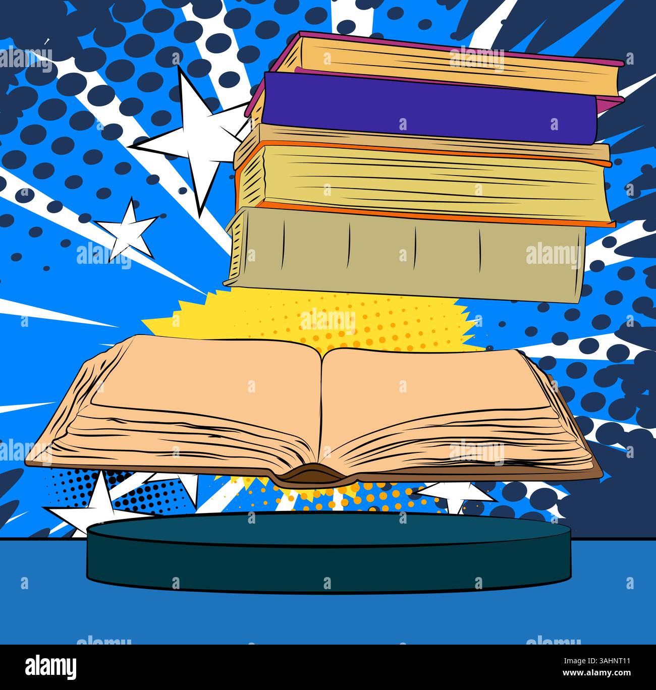 Comic Book Product podium stage for mockup presentation with Book ...