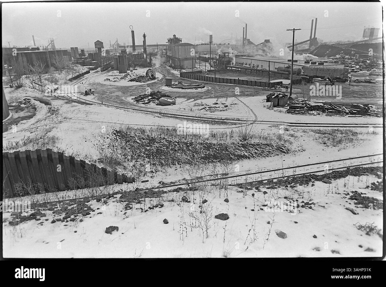 Steel factories are shown actively producing products in Cleveland ...