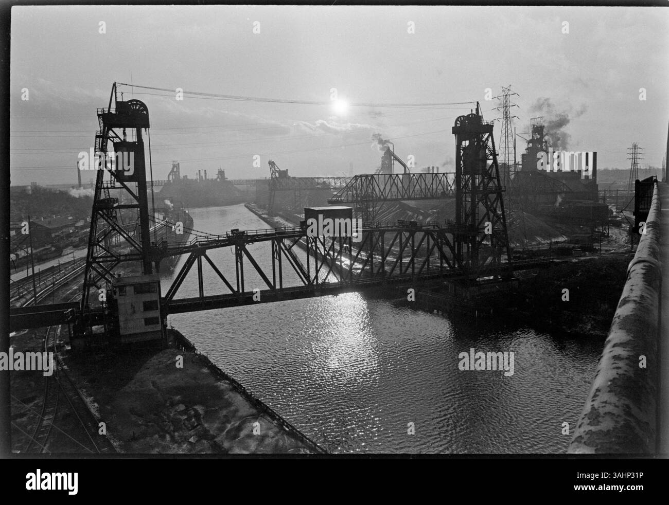 Steel factories are shown actively producing products in Cleveland ...