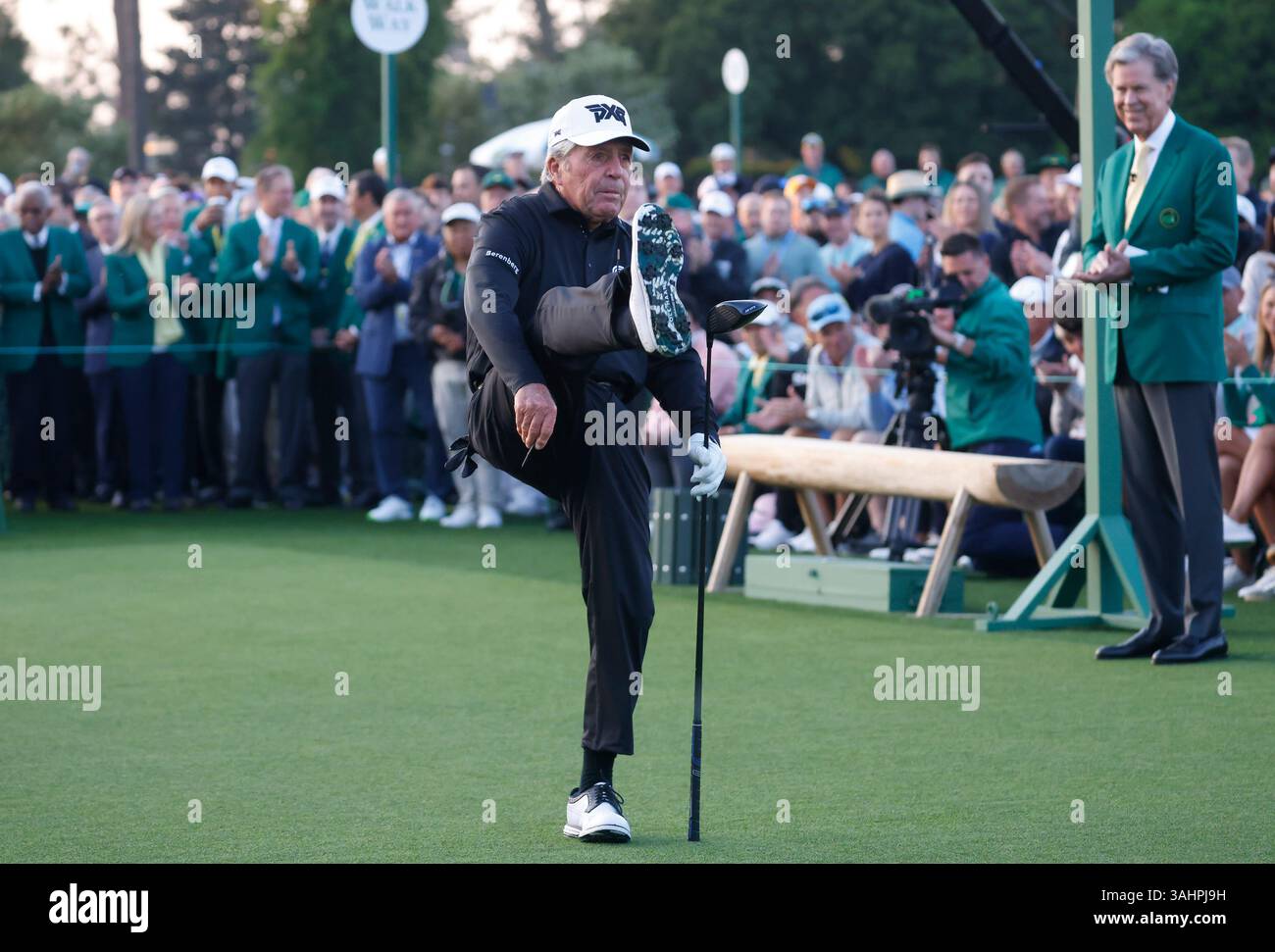 Augusta, United States. 10th Apr, 2025. Honorary starter Gary Player ...