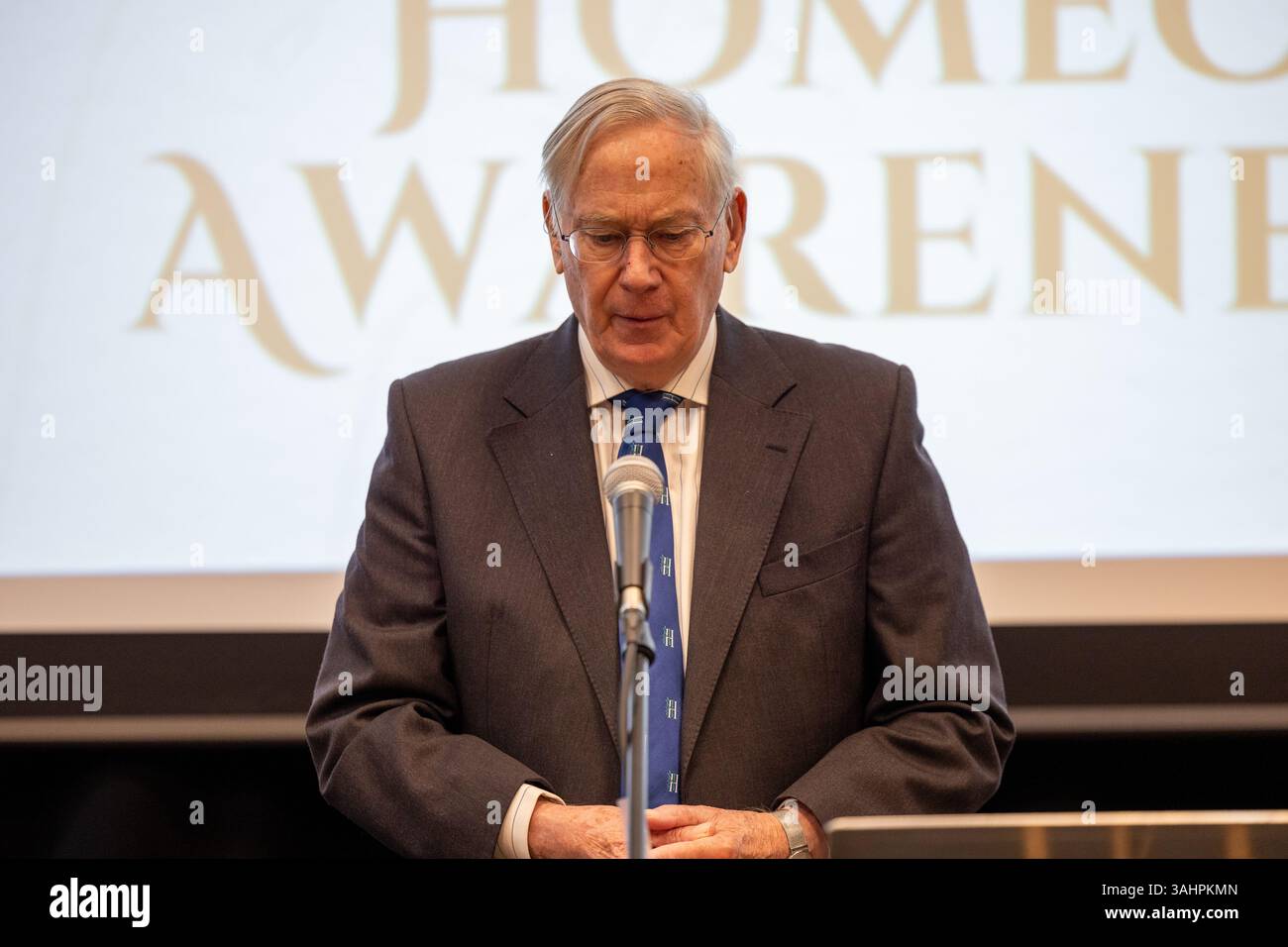 London, UK. 10th Apr, 2025. His Royal Highness (HRH) The Duke of Gloucester delivers ...