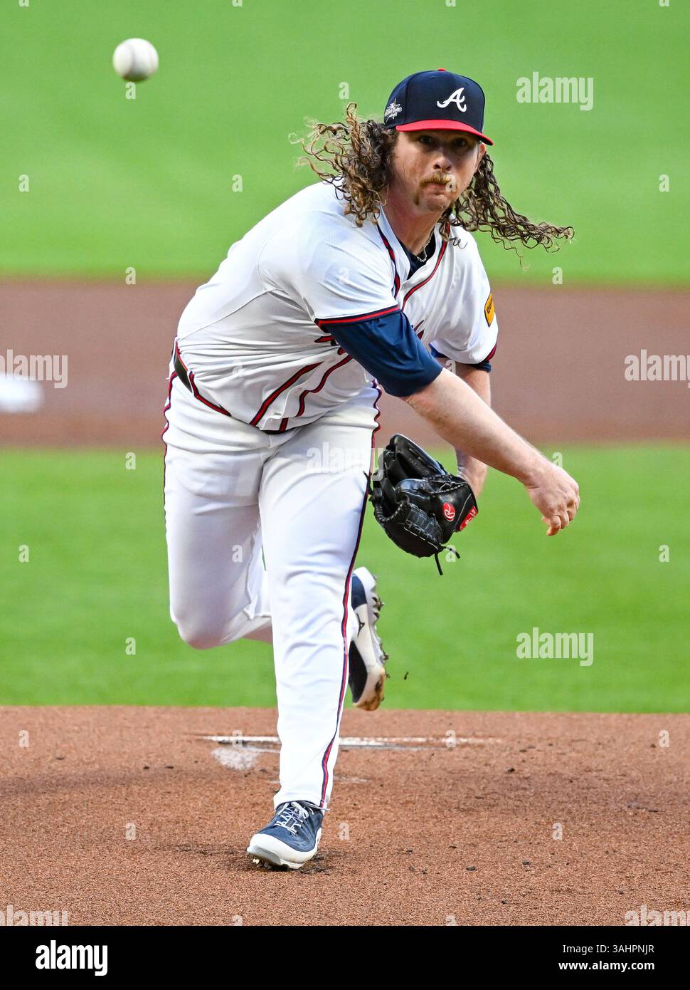 ATLANTA, GA – APRIL 09: Atlanta pitcher Grant Holmes (66) throws a ...