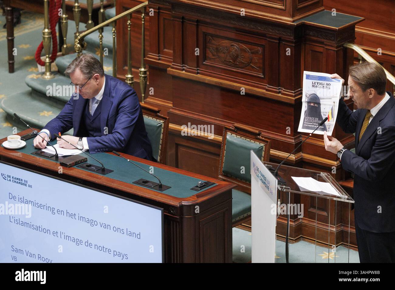 Brussels, Belgium. 10th Apr, 2025. Prime Minister Bart De Wever and ...
