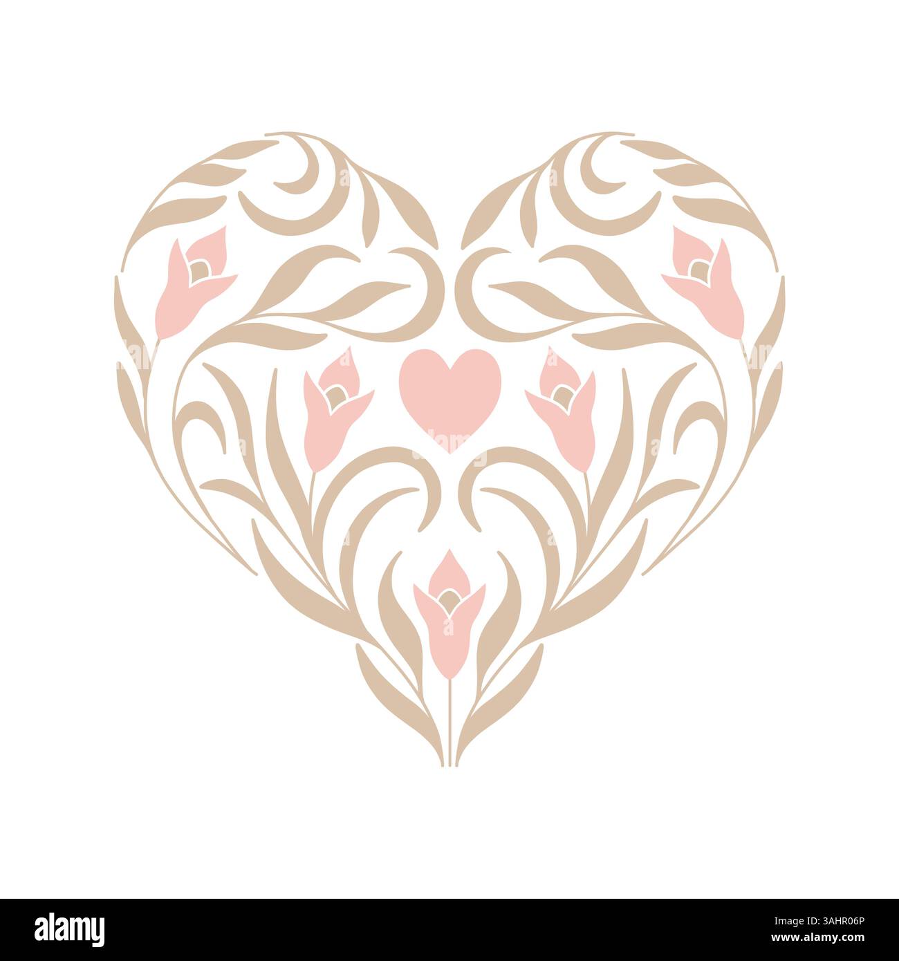Floral heart in pastel color palette Stock Vector Image & Art - Alamy