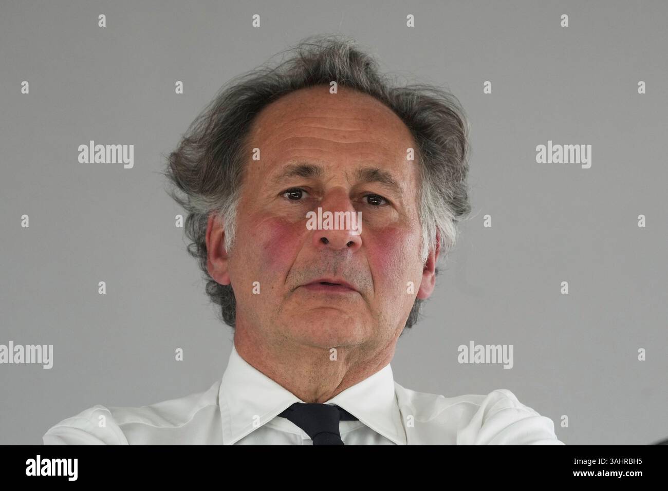 Kylian Mbappe's lawyer Pierre-Olivier Sur, right, attend a press ...