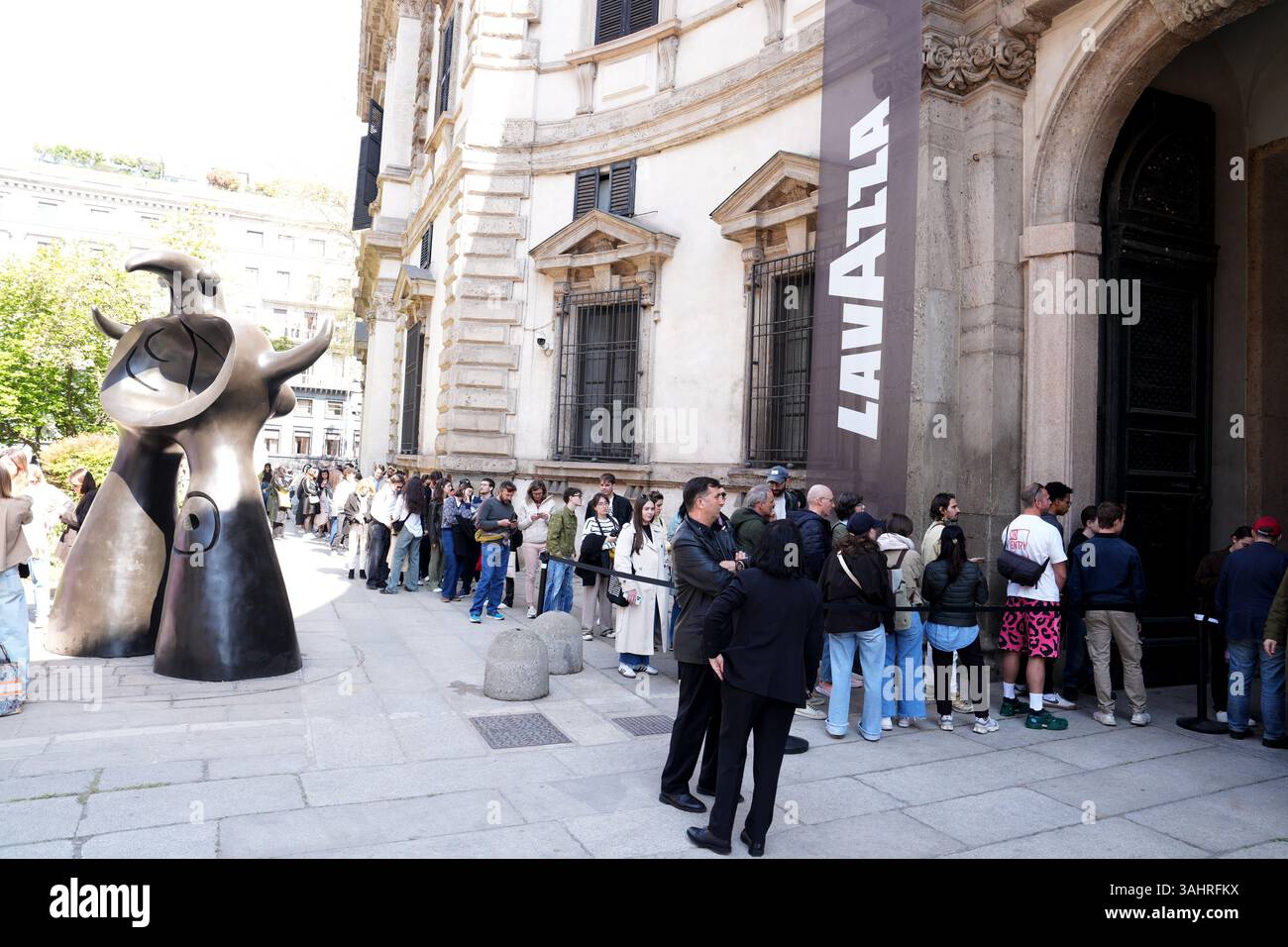 Milan, Italy. 10th Apr, 2025. Milan, Lavazza Installation at the Palazzo del Senato in Via ...