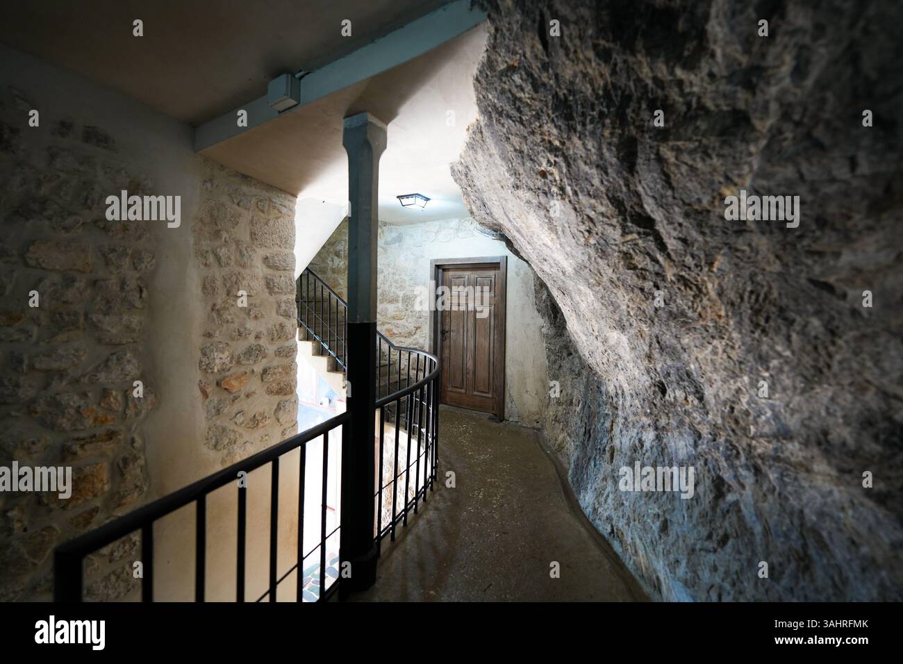 Interior of the Church of the Holy Cross in the upper Ostrog Monastery ...