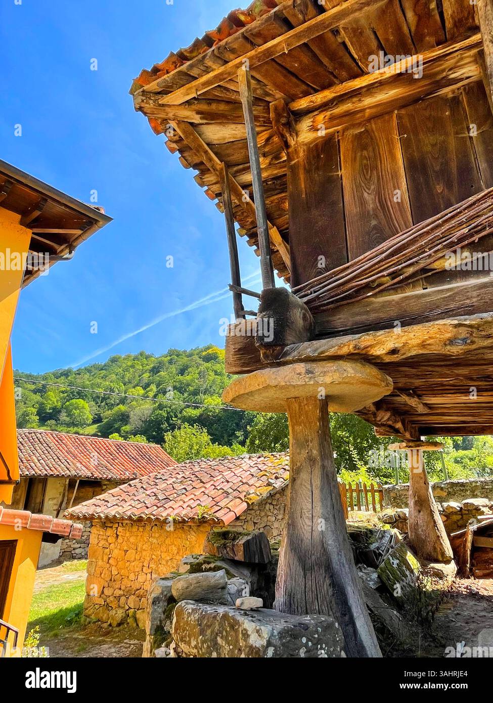Horreo, traditional granary. Espinaredo, Asturias, Spain Stock Photo ...