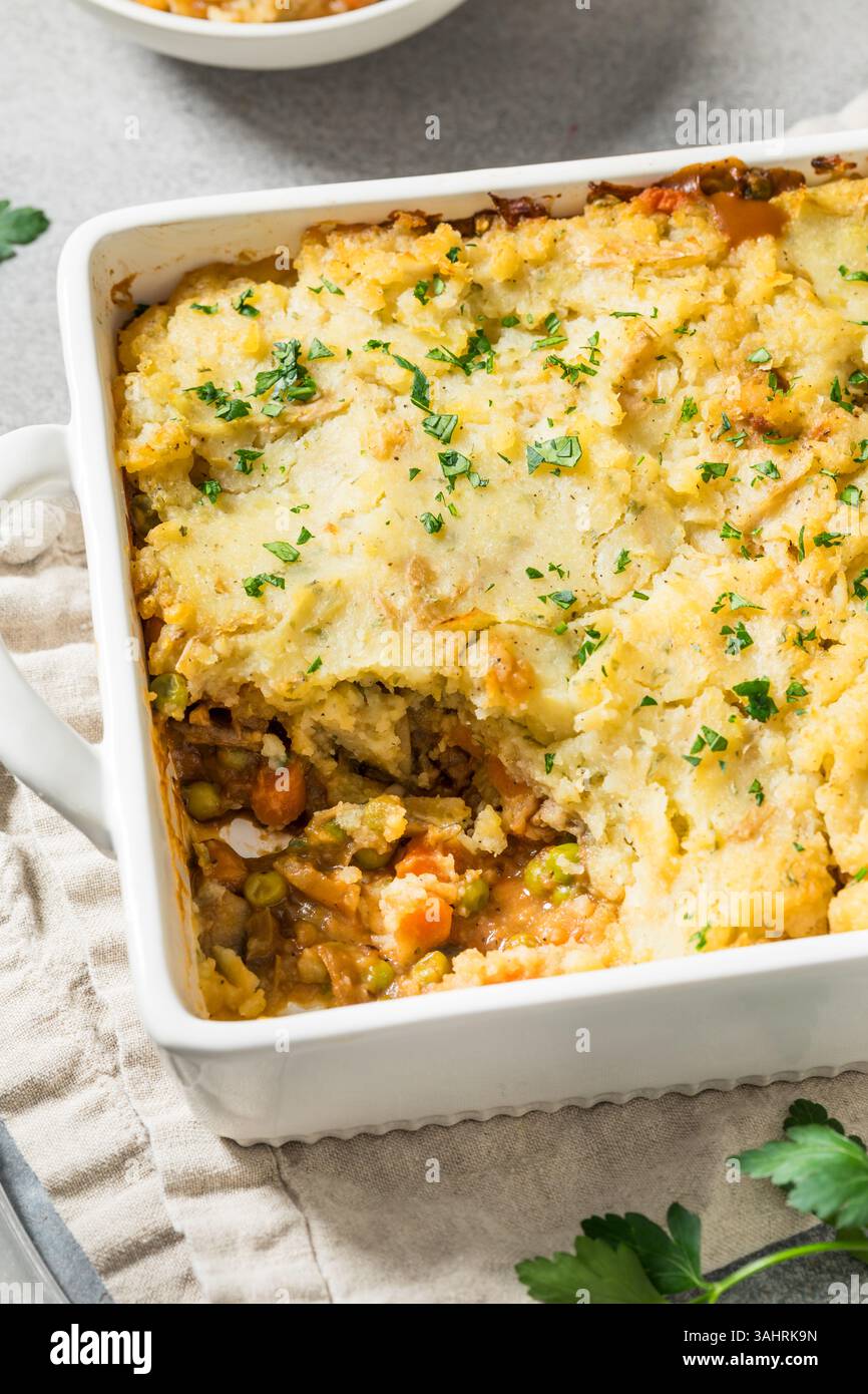 Homemade Irish Vegetarian Shepherds Pie with Potatoes and Lentils Stock ...
