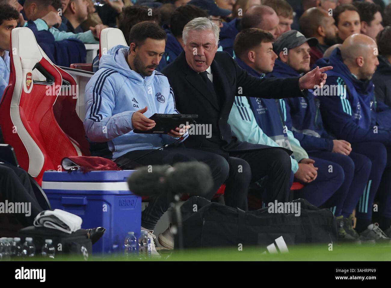 Manager of Real Madrid, Carlo Ancelotti with son and assistant coach ...
