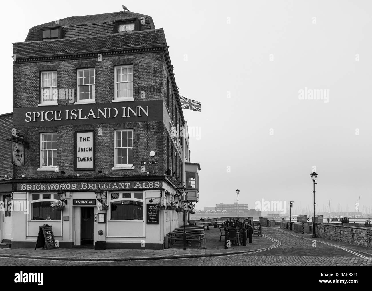 Monotone scenes around Portsmouth Stock Photo - Alamy