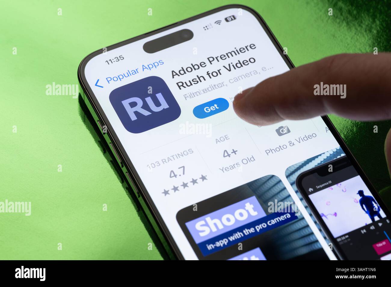 New York, USA - March 30, 2025: Opening Adobe Premiere rush app on ...
