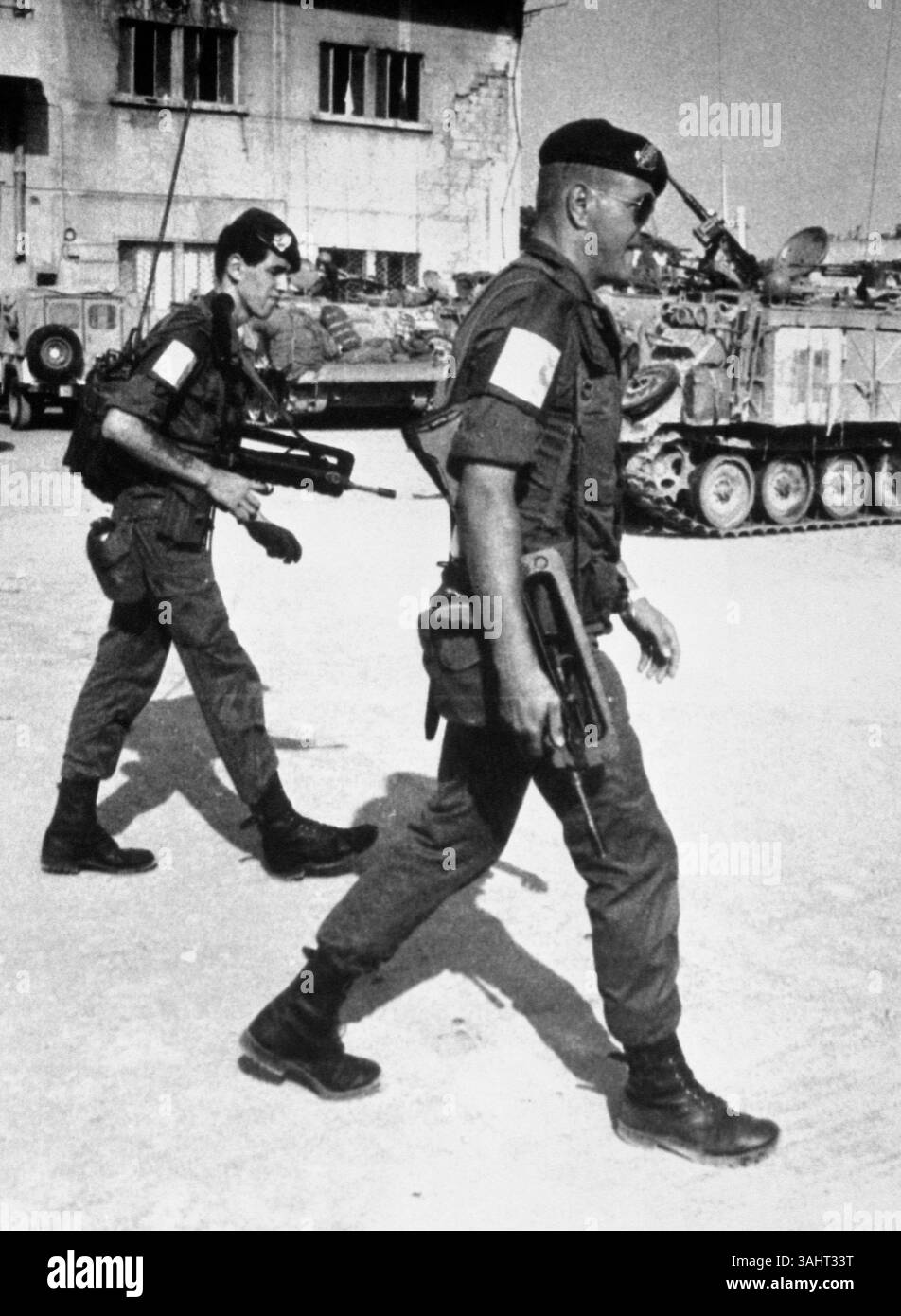 French members of the peacekeeping force take up strategic positions ...