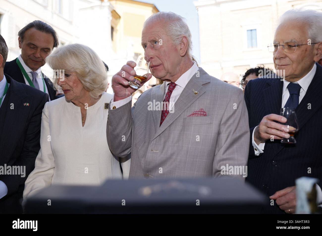 Ravenna, Italy. 10th Apr, 2025. King Charles III and Queen Camilla ...