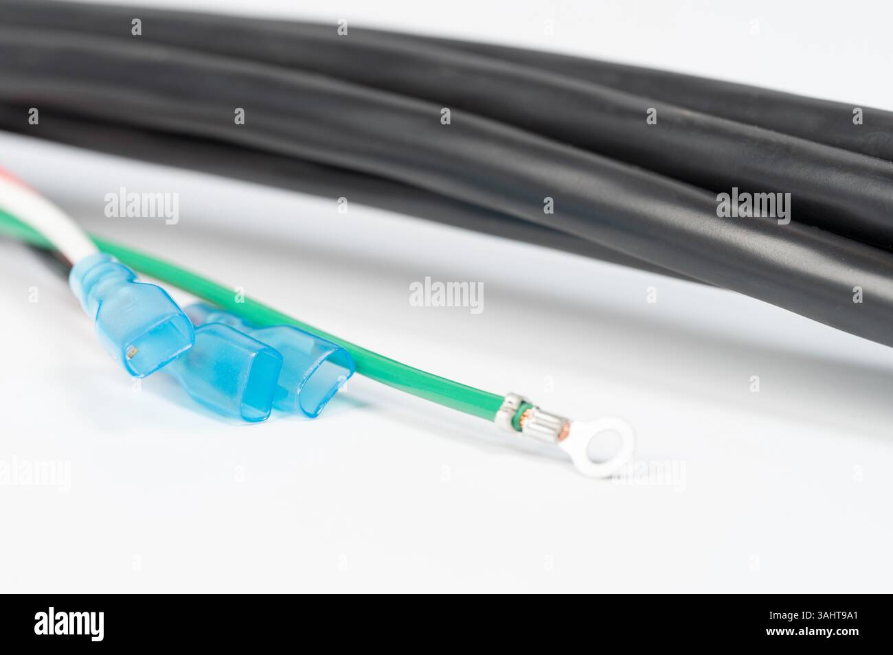 Electrical cable for connecting air conditioner macro close up view ...