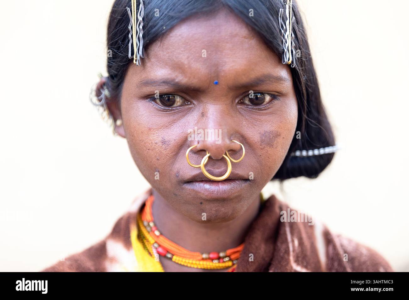 Beautiful woman in traditional clothes from a Dongria Kondh tribe in ...