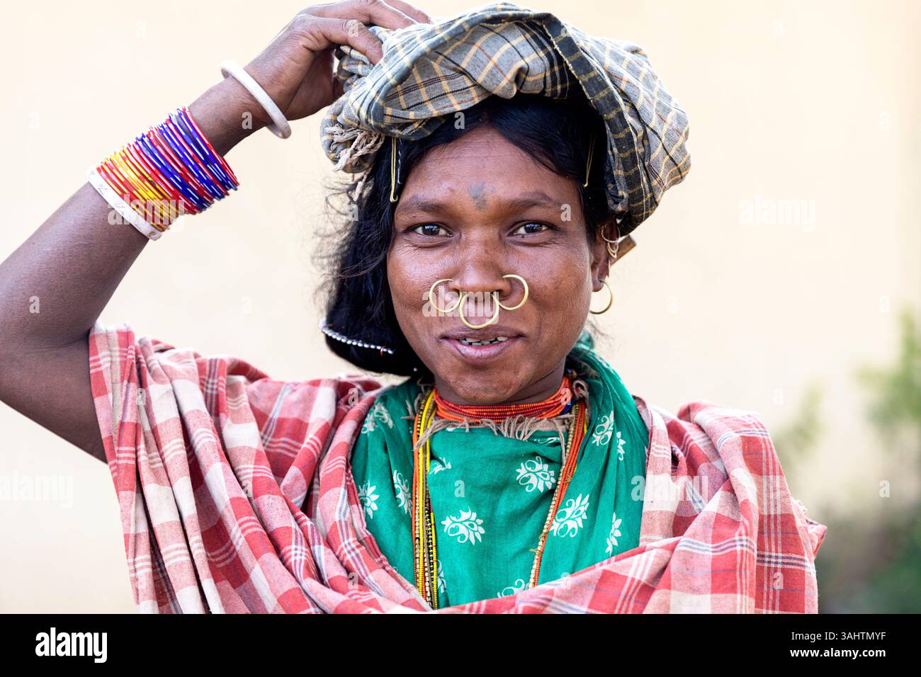 Beautiful woman in traditional clothes from a Dongria Kondh tribe in ...