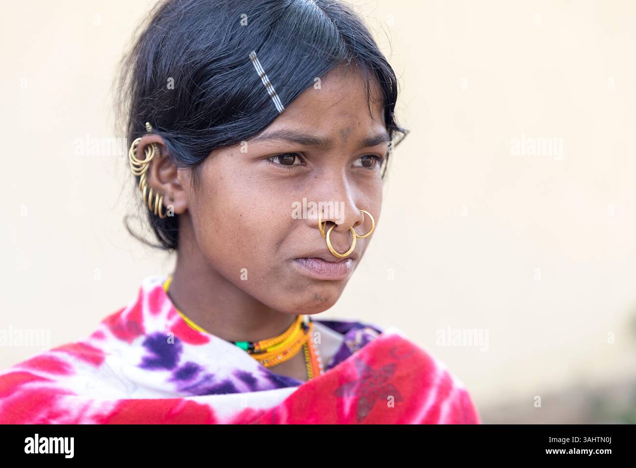 Beautiful woman in traditional clothes from a Dongria Kondh tribe in ...
