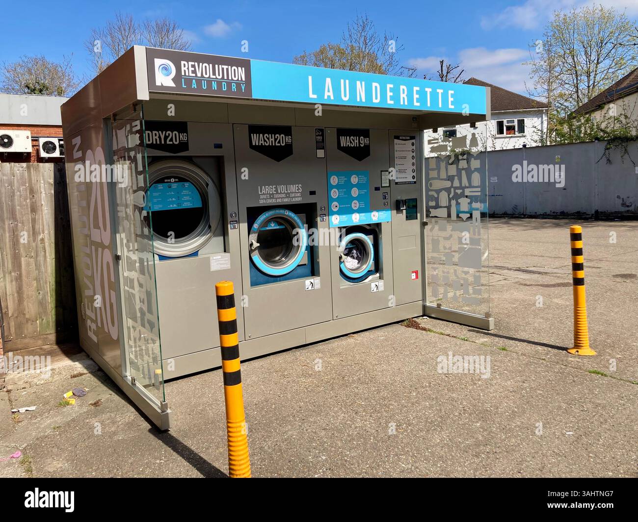 A Wash.ME Revolution Laundry self-service launderette at petrol station ...