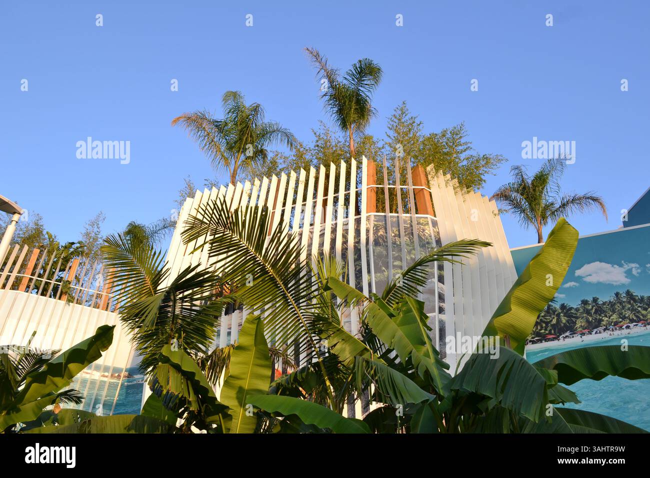 Colombia pavilion of the EXPO Milano 2015 decorated by numerous palm ...