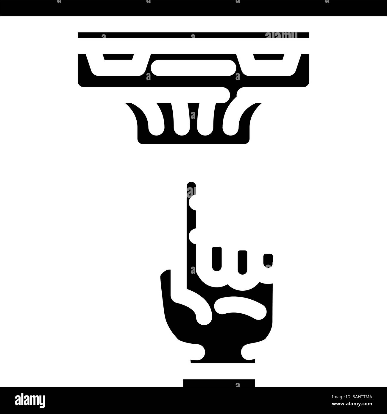 smoke detector testing home maintenance glyph icon vector illustration ...