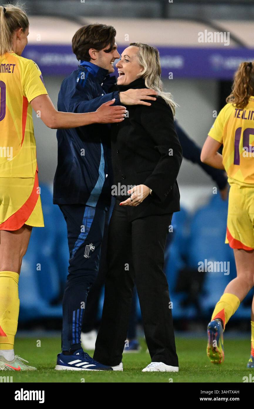 Leuven, Belgium. 08th Apr, 2025. Head Coach Elisabet Gunnarsdottir of ...
