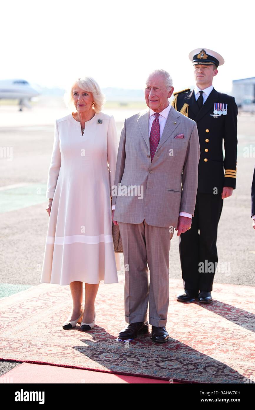 King Charles III and Queen Camilla depart from Forli Airport as they ...