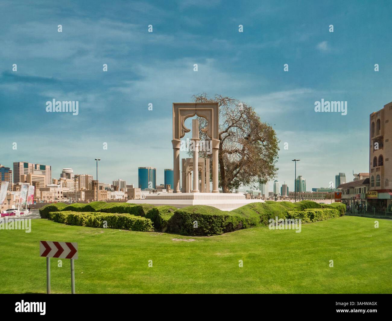 Dubai, UAE. Al Musallah Roundabout . A roundabout near Al Fahidi ...