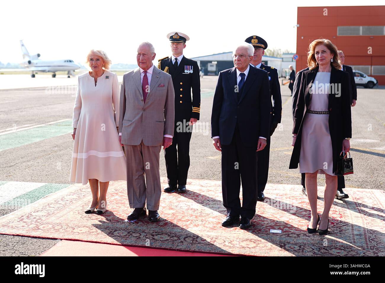 President of Italy, Sergio Mattarella (2nd right) and First Lady of ...