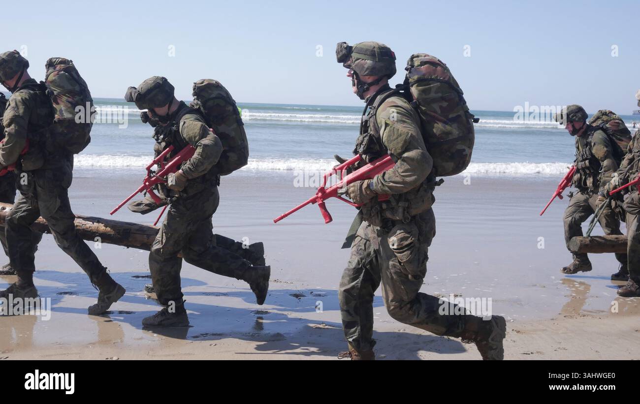 The Irish army doing some training on Lahinch beach county Clare ...