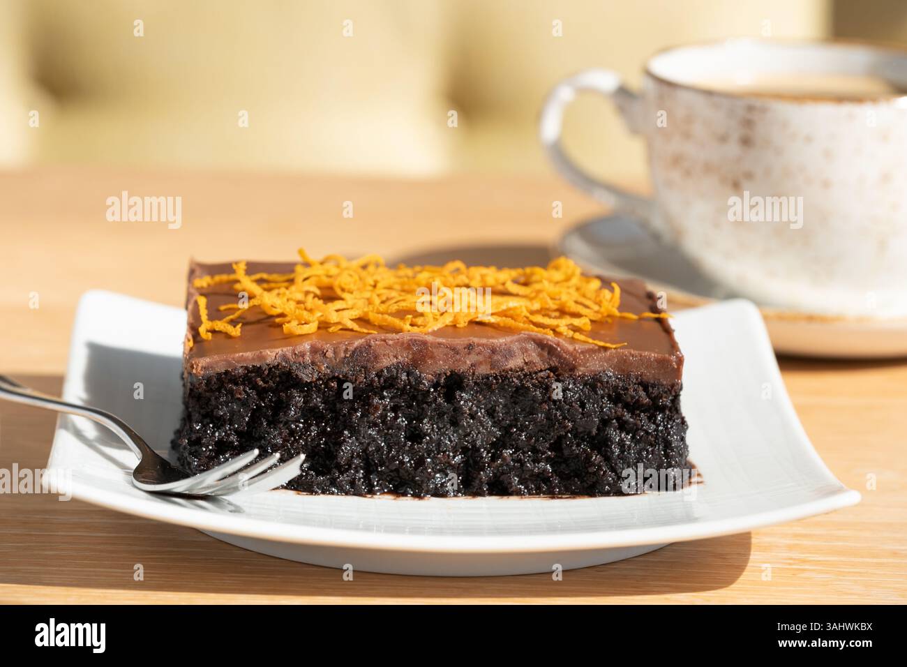 Authentic Greek Chocolate Pie or chocolate cake. A Greek specialty ...