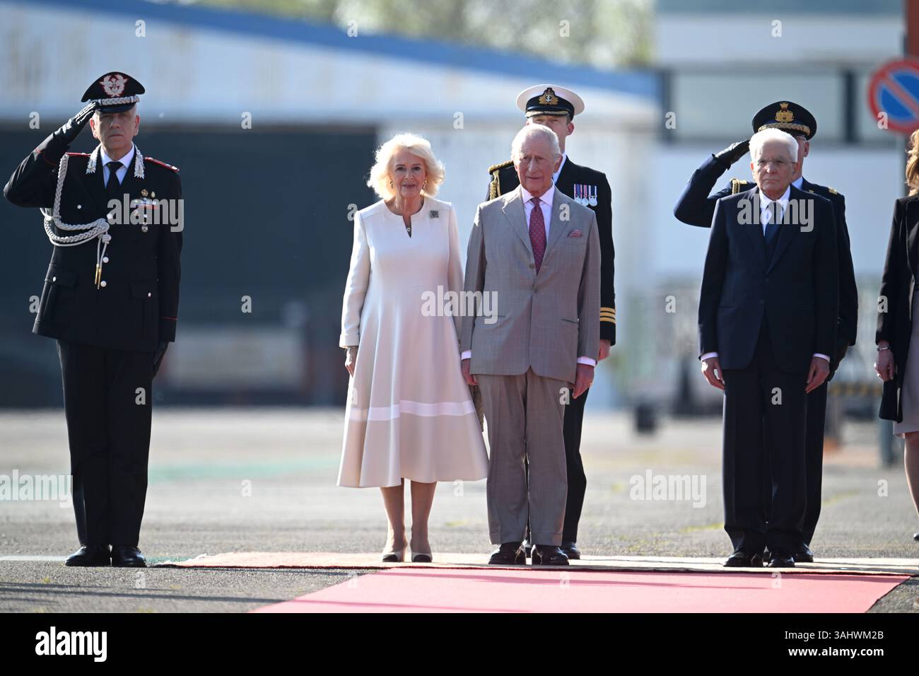King Charles III and Queen Camilla, with Italian President Sergio ...