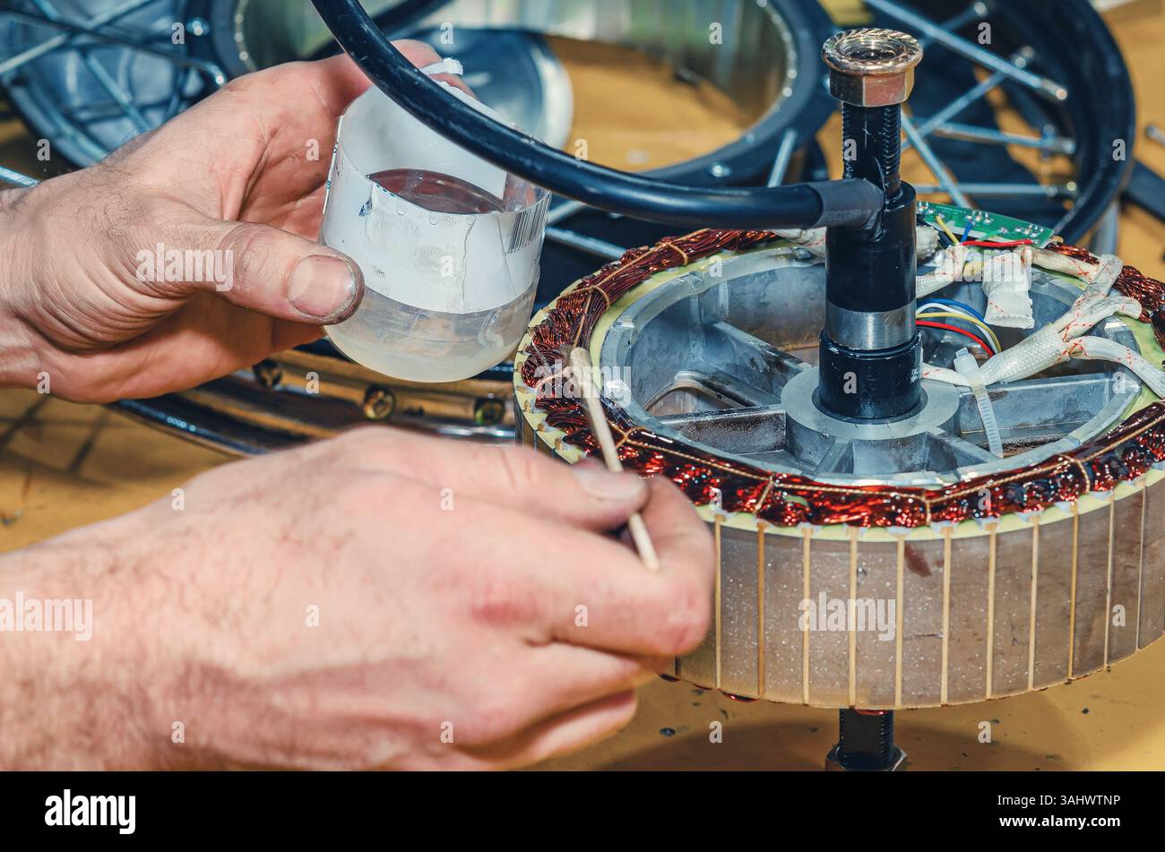 Preparing solder electric motor hi-res stock photography and images - Alamy