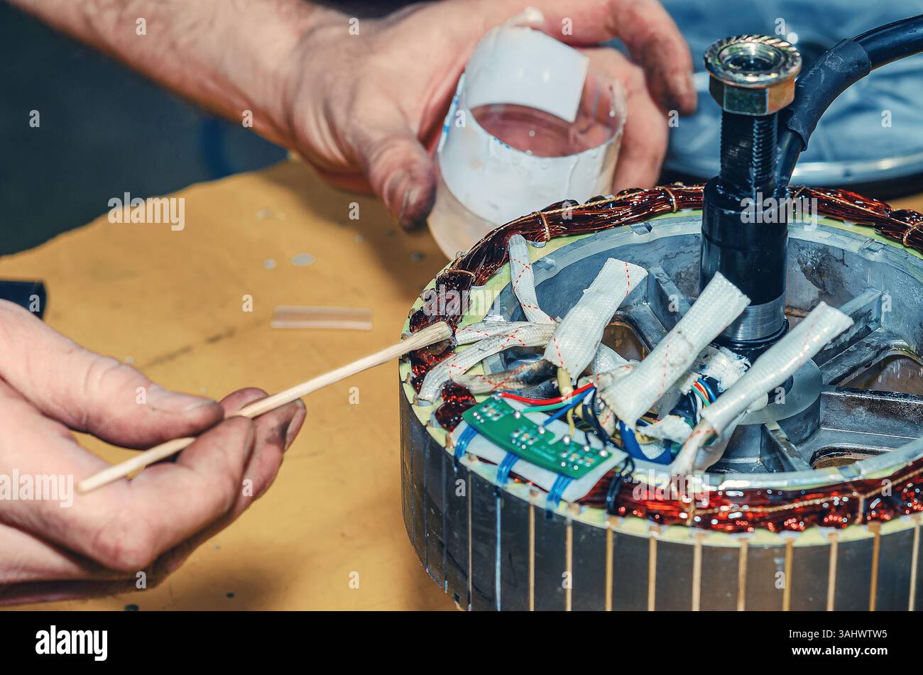 Preparing solder electric motor hi-res stock photography and images - Alamy